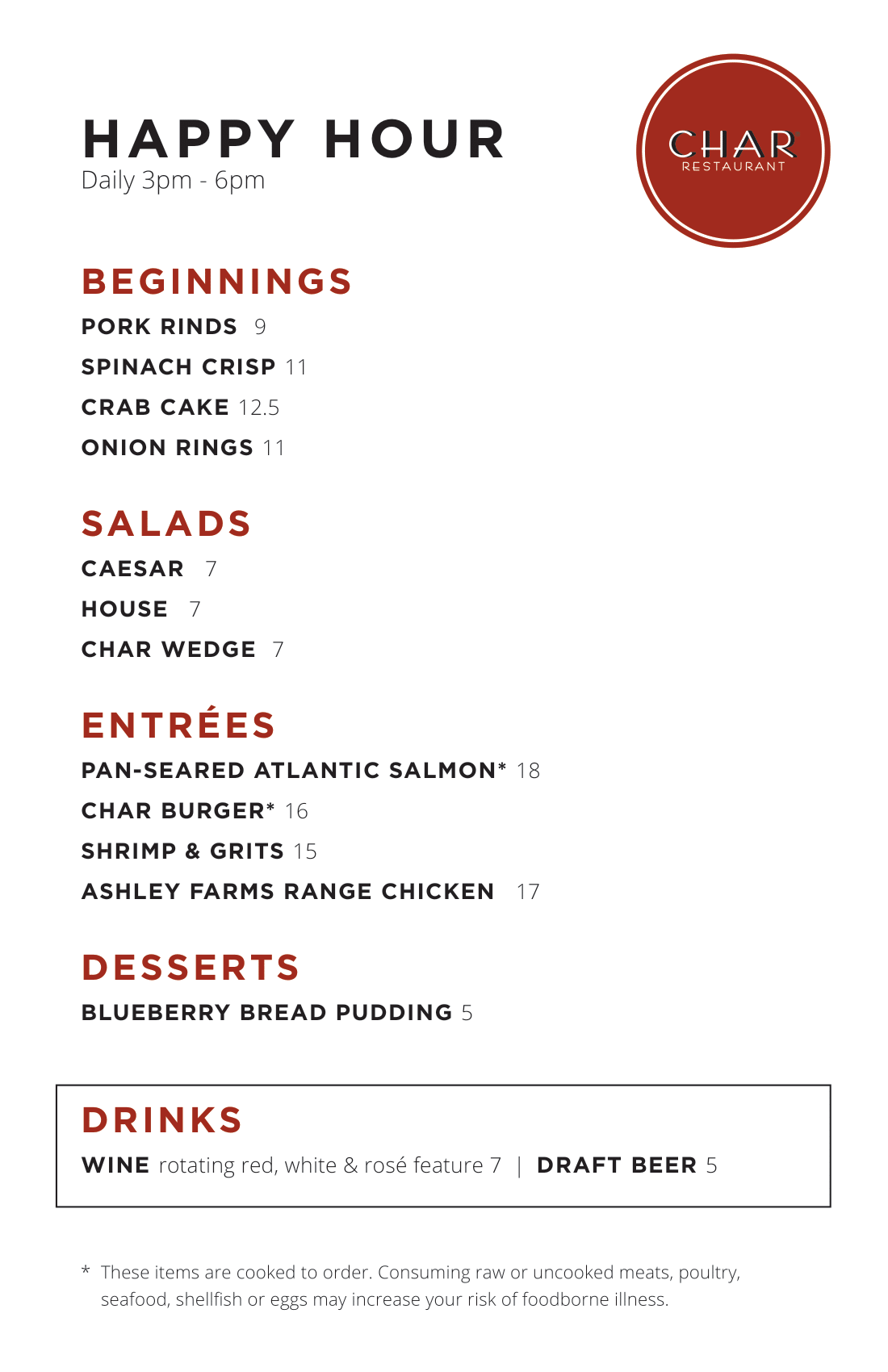 Happy Hour - Char Restaurant