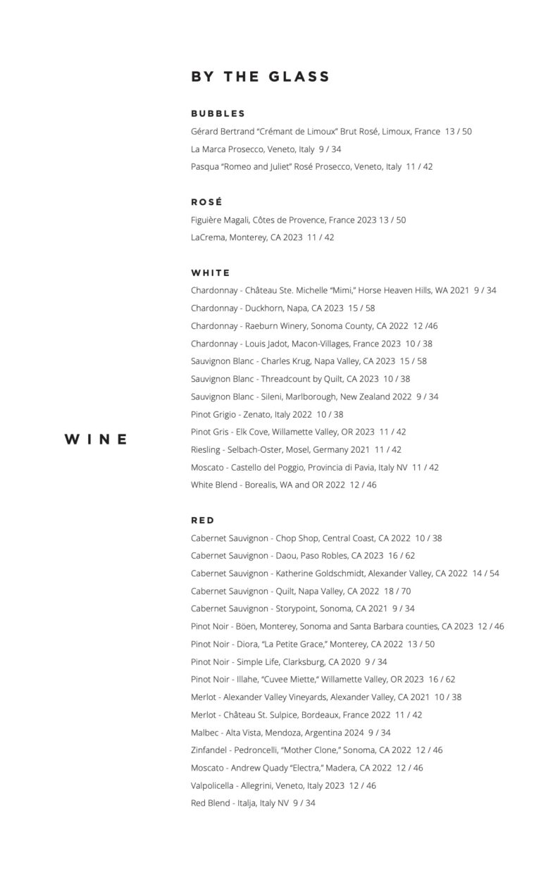 Wine & Cocktails - Char Restaurant